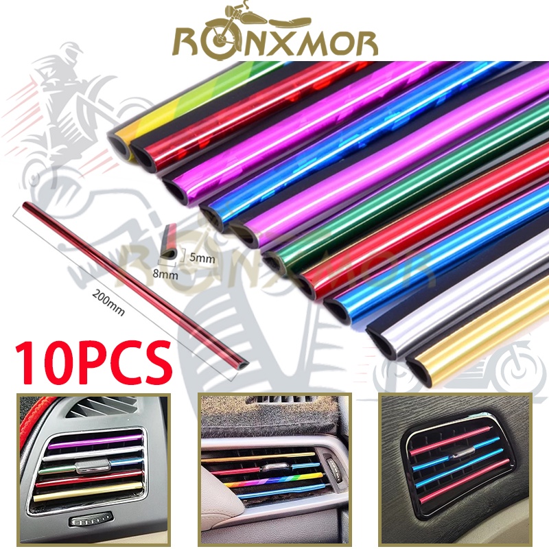 RONXMOR 10 Pieces Car-styling Chrome Styling Moulding Car Air Vent Trim ...
