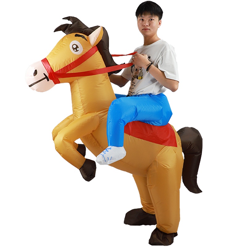 Adult Inflatable Riding Horse Skirt Costume Halloween Cosplay Carnival ...