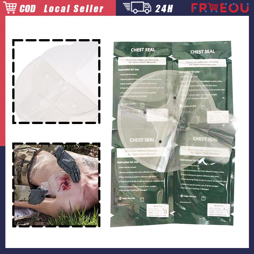 1Pc 4 Holes Chest Seal Patch For Emergency Trauma Disposable Vented ...