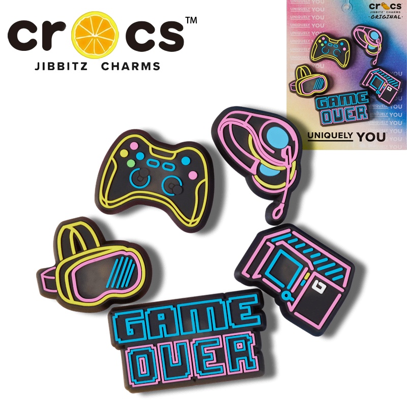 jibbitz cross set LIGHTS UP NEON GAMER 5 PACK Shoes buckle with card ...