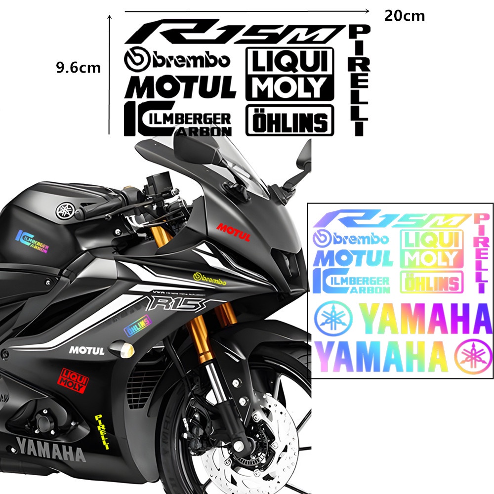Yamaha YZF R15 Motorcycle Decal Set Sidebar Beautiful Decorative YZFR15 ...
