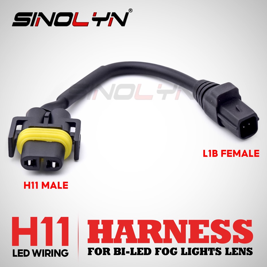 2 Pin Socket Connector For Bi LED Fog Light Retrofit L1B to H11 LED Plug And Play Adapter Cables ...