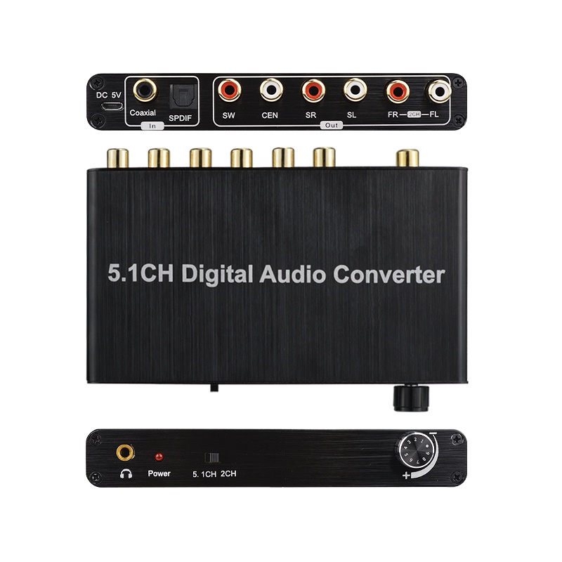 RCA Digital Audio Decoder Converter Optical SPDIF/ Coaxial DTS to 5.1CH ...
