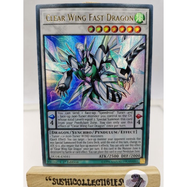 【hot sale】 Yugioh! 1x Clear Wing Fast Dragon (DUDE - Ultra Rare) 1st ...