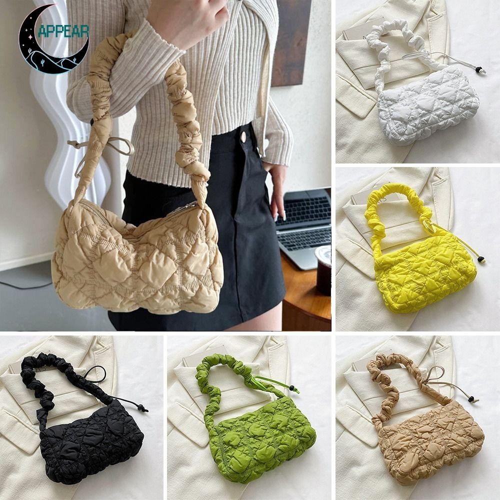 APPEAR Quilted Shoulder Bags, Solid Color Bubbles Messenger Bags ...