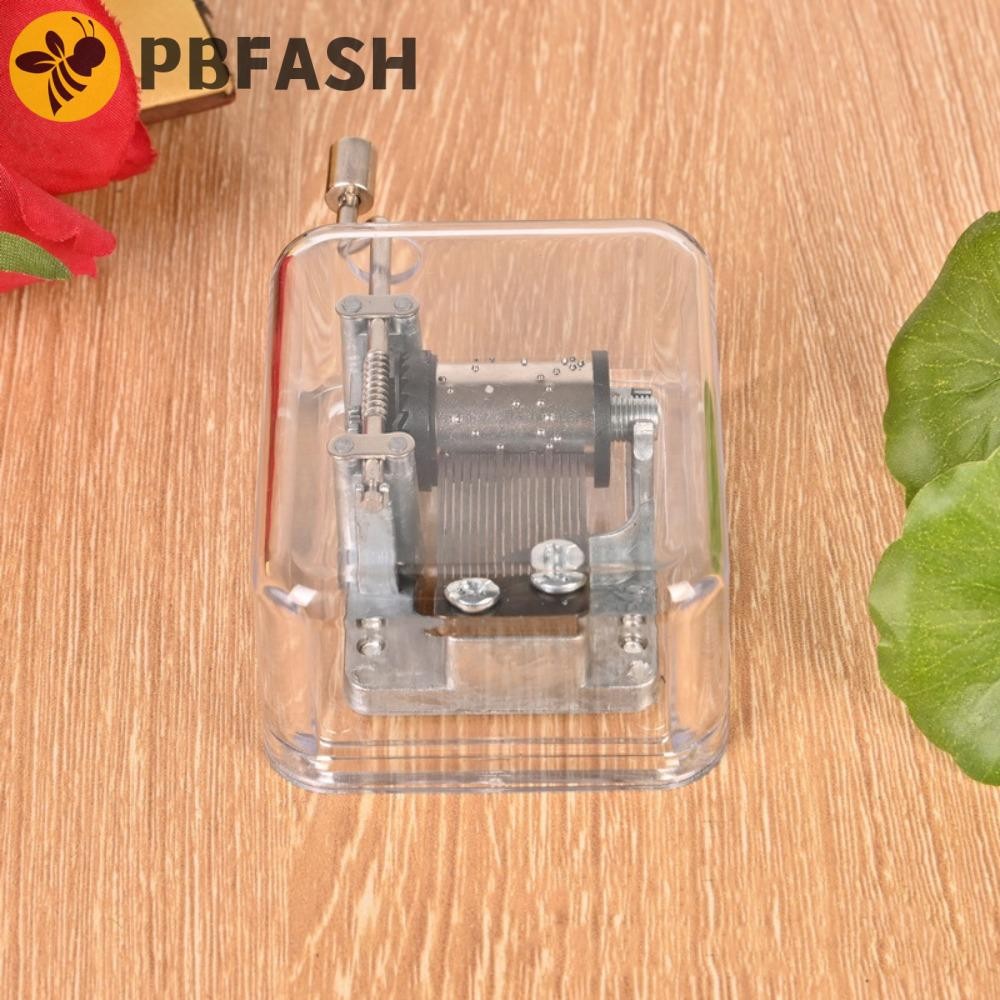 PBFASH Hand Operated Music Box, Musical Ornaments Transparent Mini Hand ...