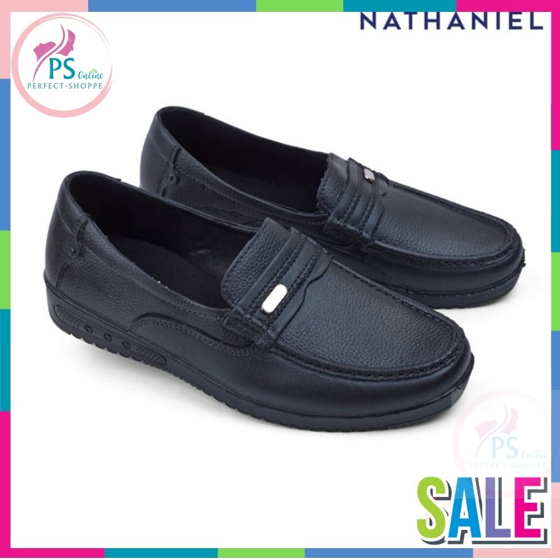 Natasha | Nathaniel Men's Black Shoes Work Office Slip-on Boat Shoes ...
