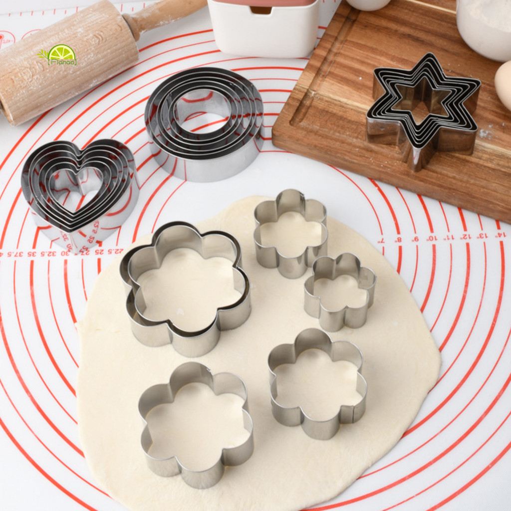 Metal Cookie Cutters Set Geometric Set for Biscuit Cutter 6pcs Heart ...