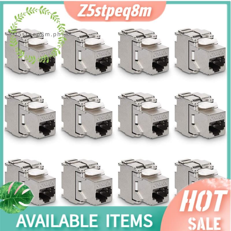 Keystone Module Jacks - 12 Piece CAT6A Shielded Keystone Jack RJ45 Cat 6A Ethernet Module 10 ...