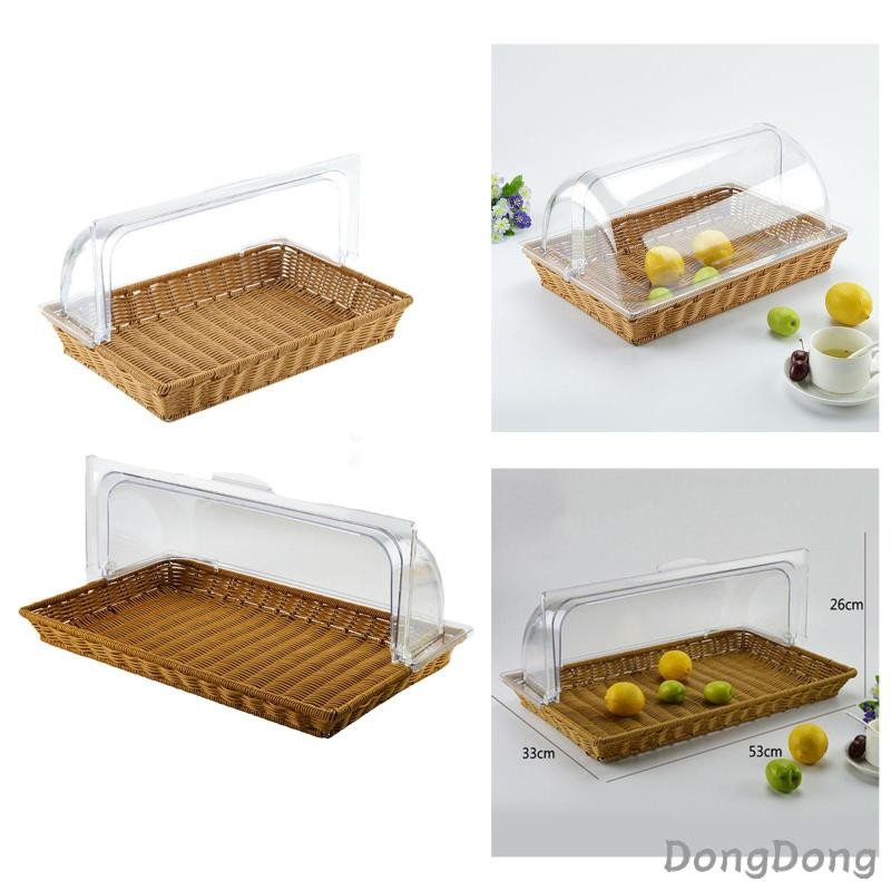 [Dong] Imitation Rattan Woven Bread Basket Snack Storage Foods Display ...