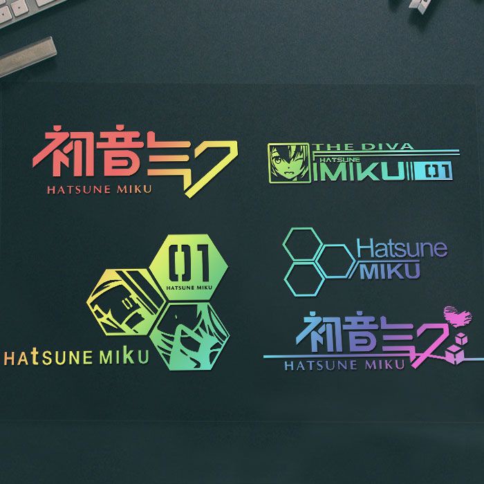 Two-dimensional Hatsune MIKU 01 Anime Text MIKU Music Car Sticker ...