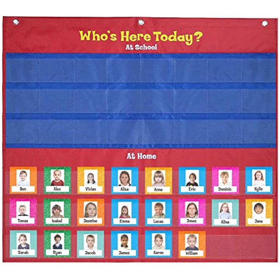 HEALTHTIME Attendance Pocket Chart 72 Cards Attendance Pocket Chart Who ... HEALTHTIME Attendance Pocket Chart 72 Cards Attendance Pocket Chart Who ...