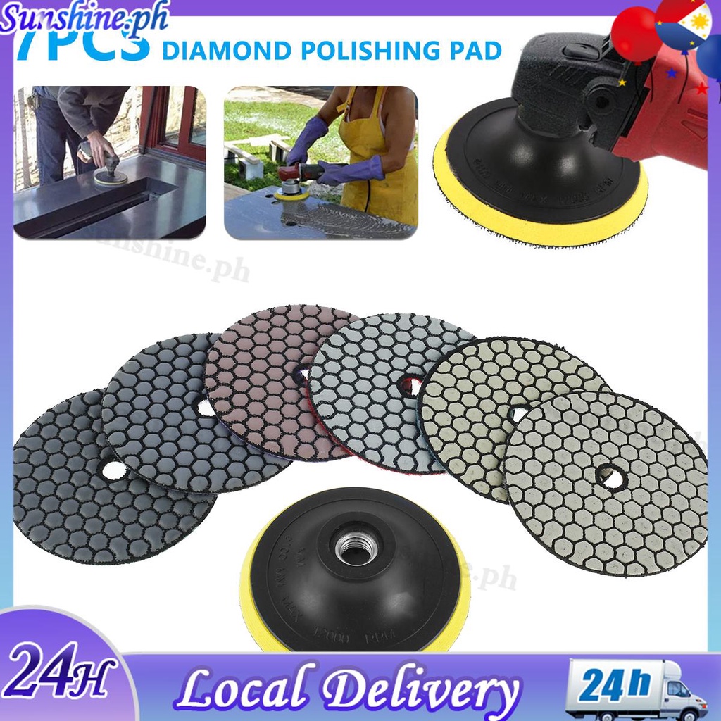 7pcs 4 Inch Diamond Polishing Pads 30-3000 Grit Diamond Grinding Pads ...