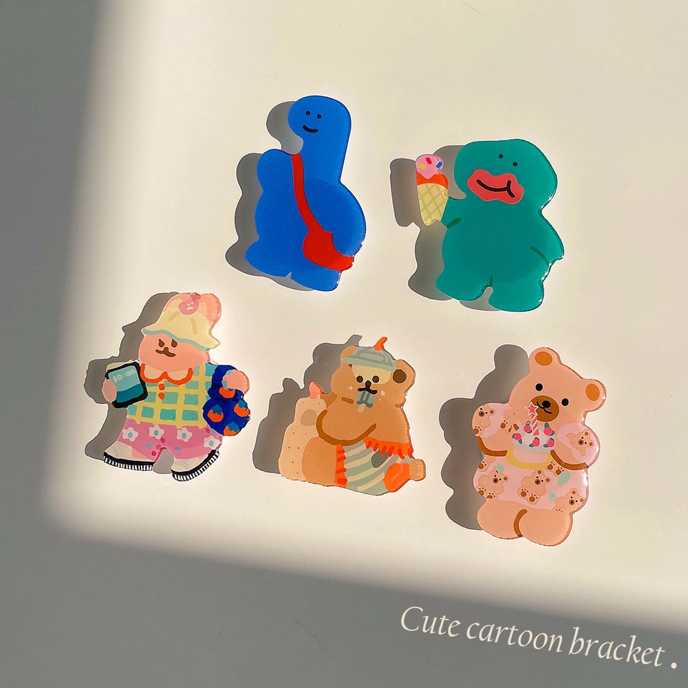 Love2Self Korean Cartoon Pure Color Sticky Phone Back Grips for All ...