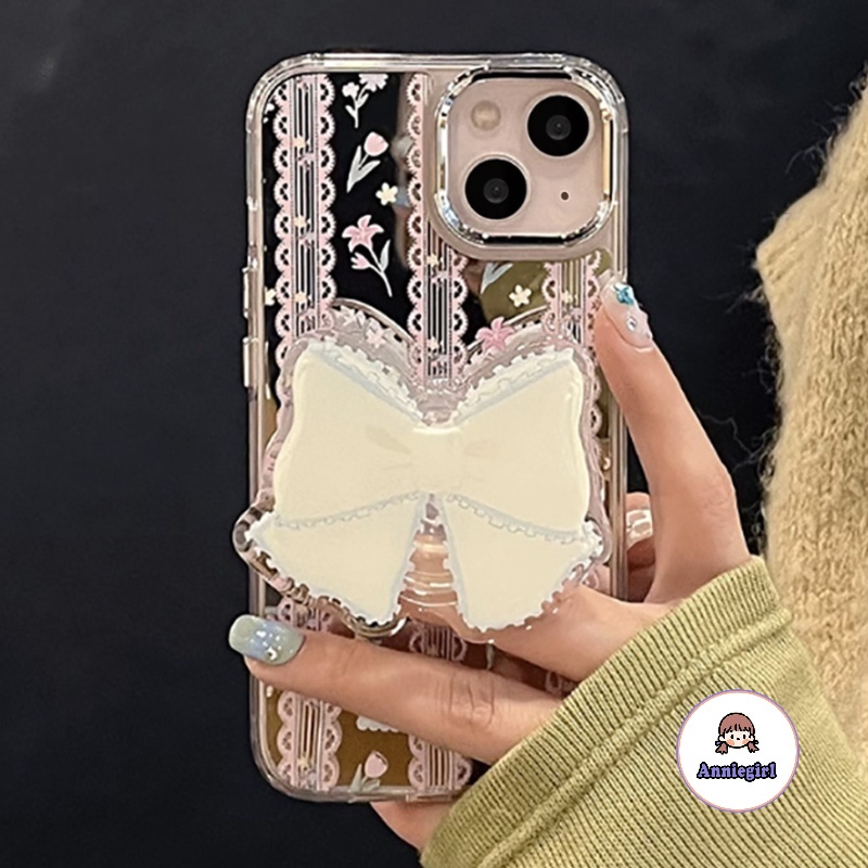 INS Floral Mirror Butterfly Phone Grips Phone Case for IPhone 11 13 14 ...