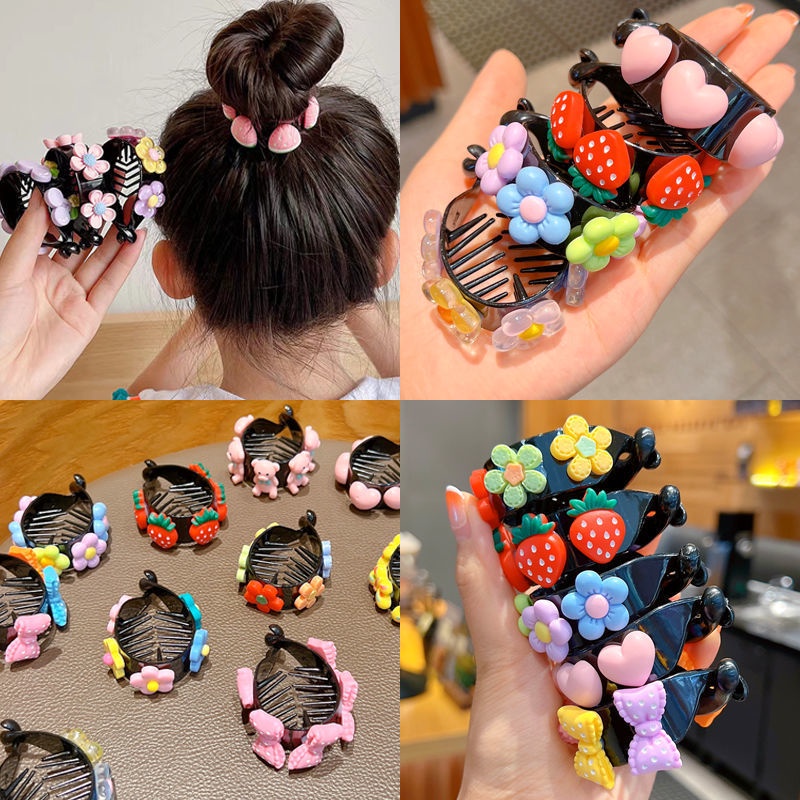 3 Pcs Set Korean Cute Hair Clips for Girls Fashion Hair Bun Large Cute ...