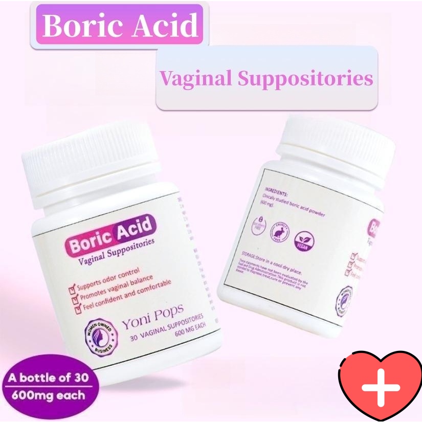 Boricap Boric Acid Vaginal Suppositories 30 Pcs For Bv Yeast Infection And Vaginal Odor Shopee