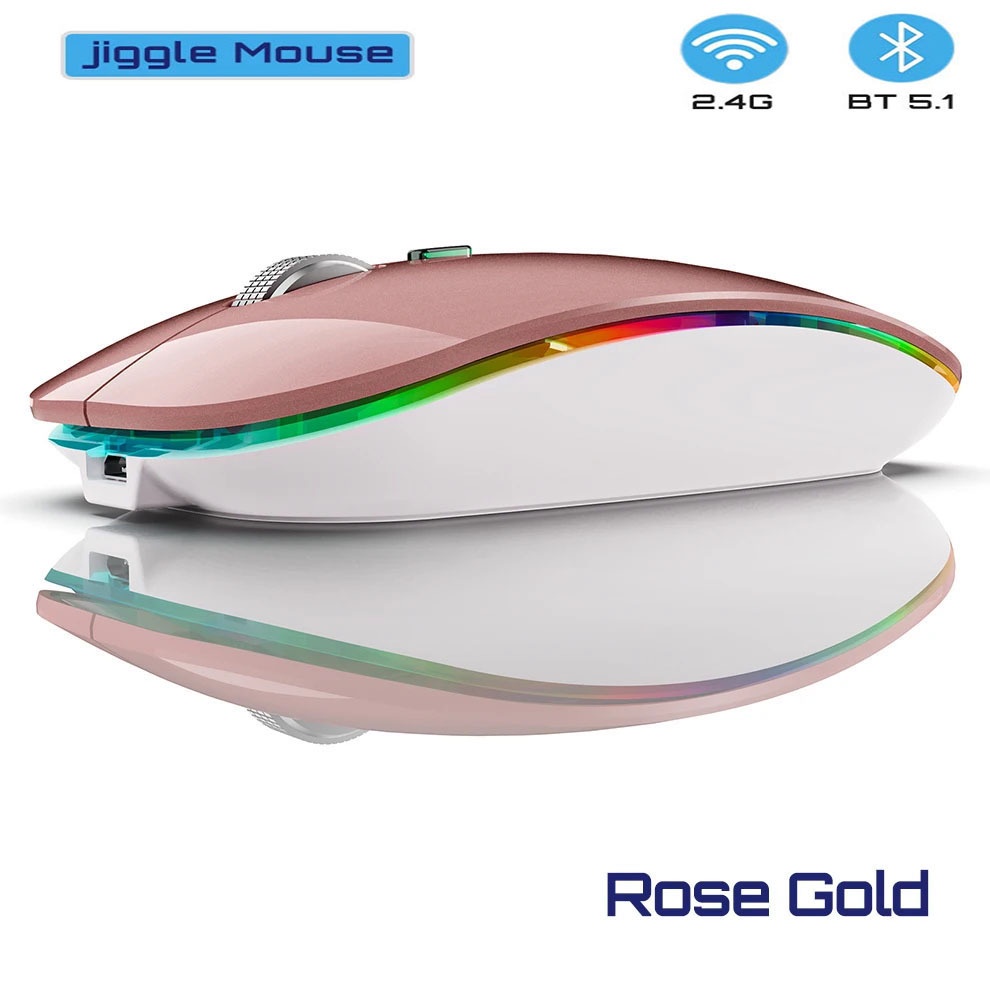 Jomaa 2.4G Wireless Mouse For Laptop Backlight Jiggler Bluetooth Mouse ...