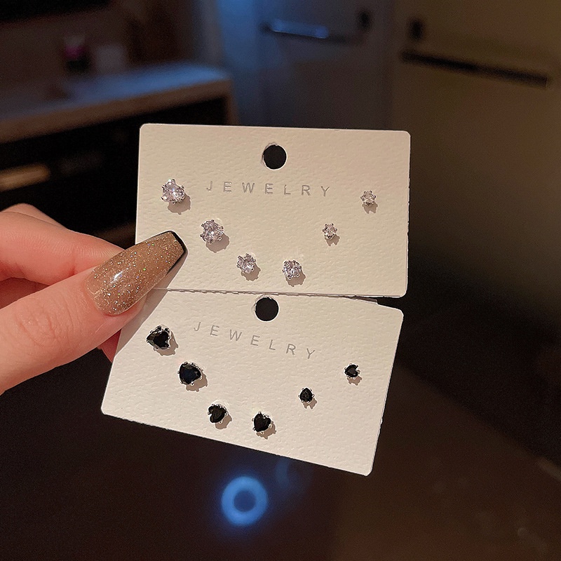 1set Zircon Earrings for Women Cute Korean Hikaw New Earrings for ...