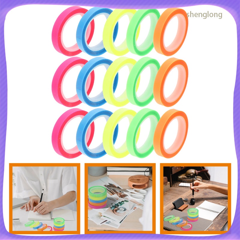 Removable Highlighter Tape Waterproof Index Sticker Neon Book Strips ...