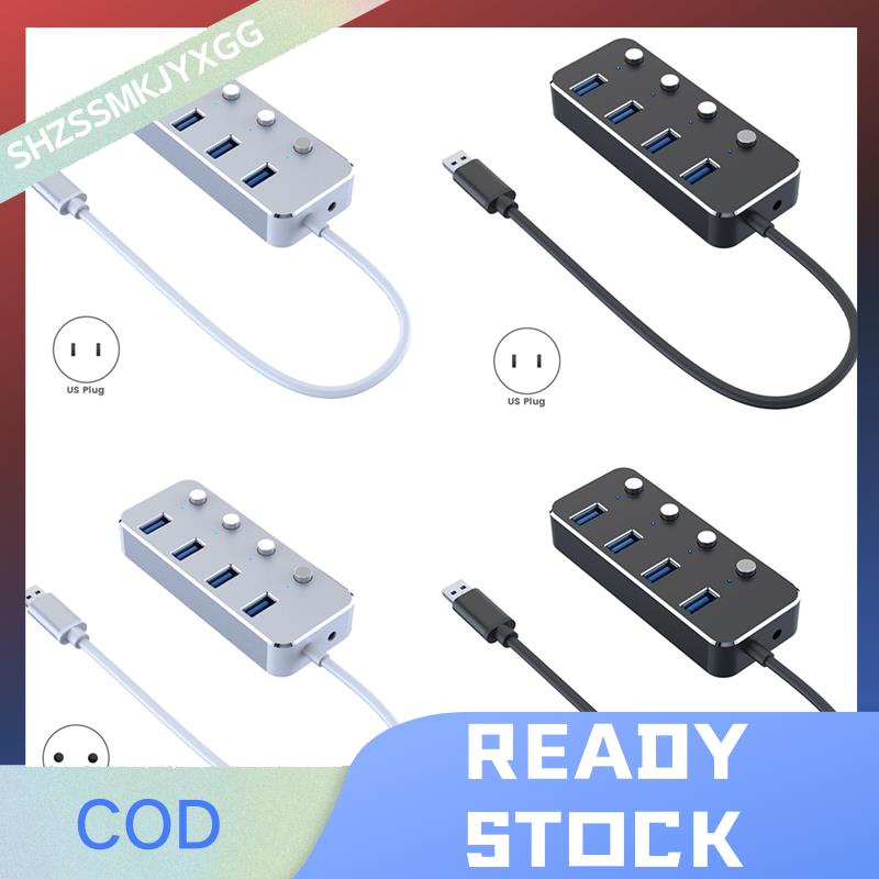 USB 3.0 Power Adapter 4 Ports Aluminum Alloy Splitter Hub USB Hub 3.0 ...
