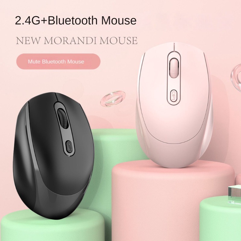 Silent Wireless Mouse 2.4GHz USB Optical Mice Rechargeable Dual Mode ...