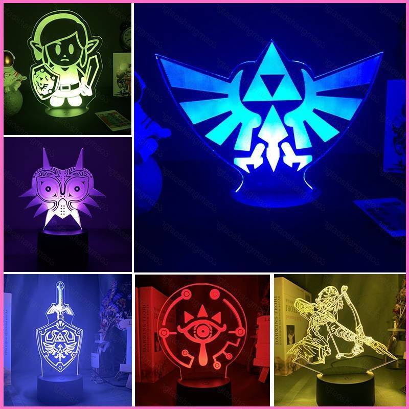 YT3 The Legend of Zelda Night Light 3D Lamp LED Remote Anime Game ...