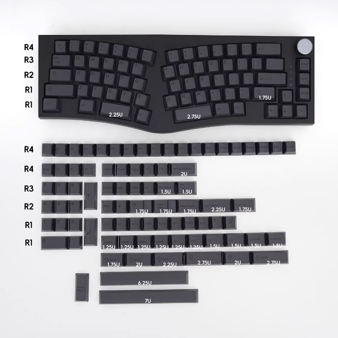 GMK Two-tone Engraved Black Keycap With Original Height ABS Two-tone ...