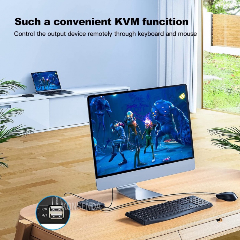 60M HDMI KVM Extender over Cat5e Cat6 1080P HDMI USB KVM Extender ...