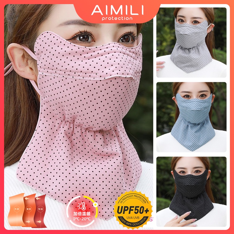 3-layer thickened sun protection neck guard full face 3D mask for women ...