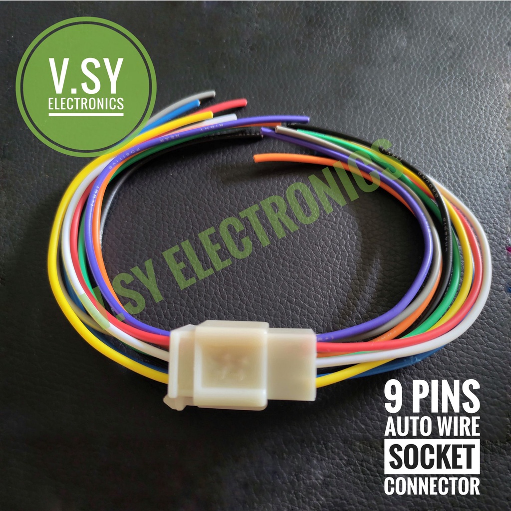 8 Pins/9 Pins 25CM Auto Wire Socket Male Female Connector Plug ...