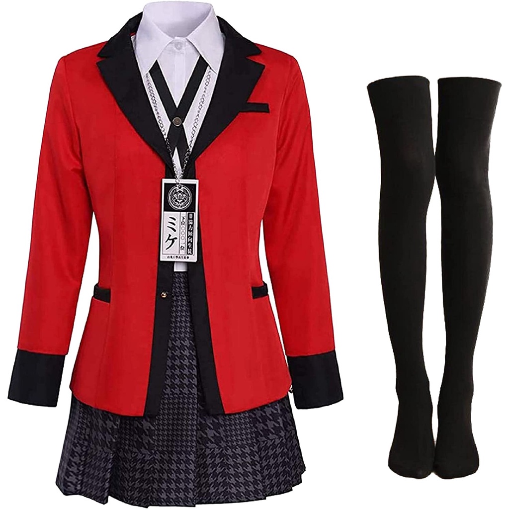 Anime KAKEGURUI Costume Jacket Runa Yomozuki Cosplay Costume Full Set ...
