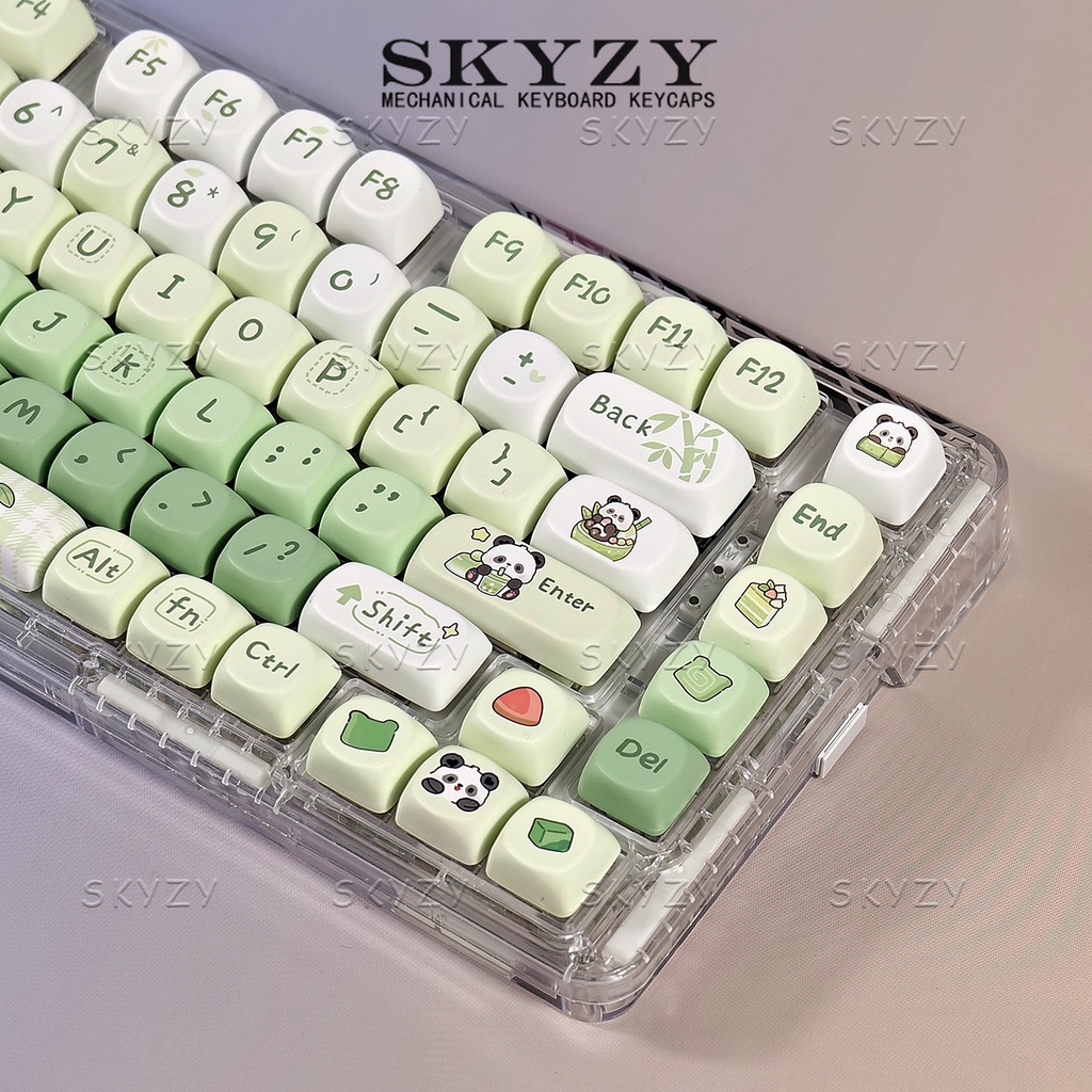 Gradient Panda Keycaps SOA Profile cute Cartoon PBT Dye Sub Mechanical ...