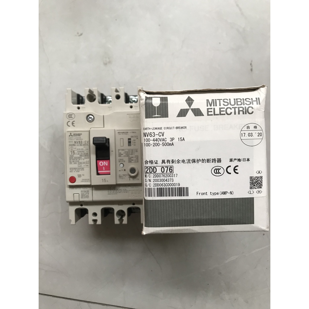 Mitsubishi Leakage Circuit Breaker NV63-CV 2P 3P 15A 20A/30A/40A/50A/63A | Shopee Philippines
