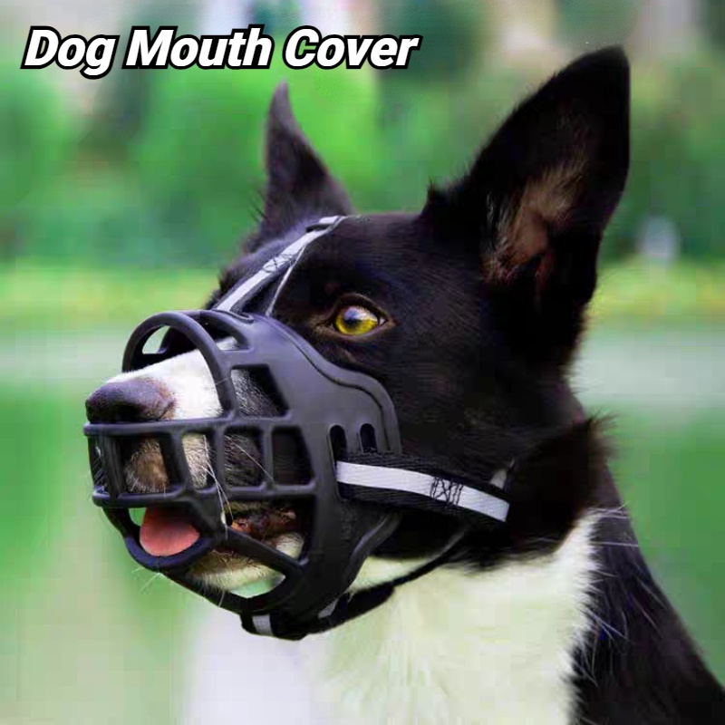 Dog Mouth Cover with Reflective Strip Anti-Biting Puppy Mask Adjustable ...