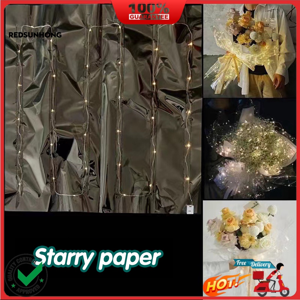 COD Waterproof Flower Wrapping Paper with LED Light Reusable Romantic ...