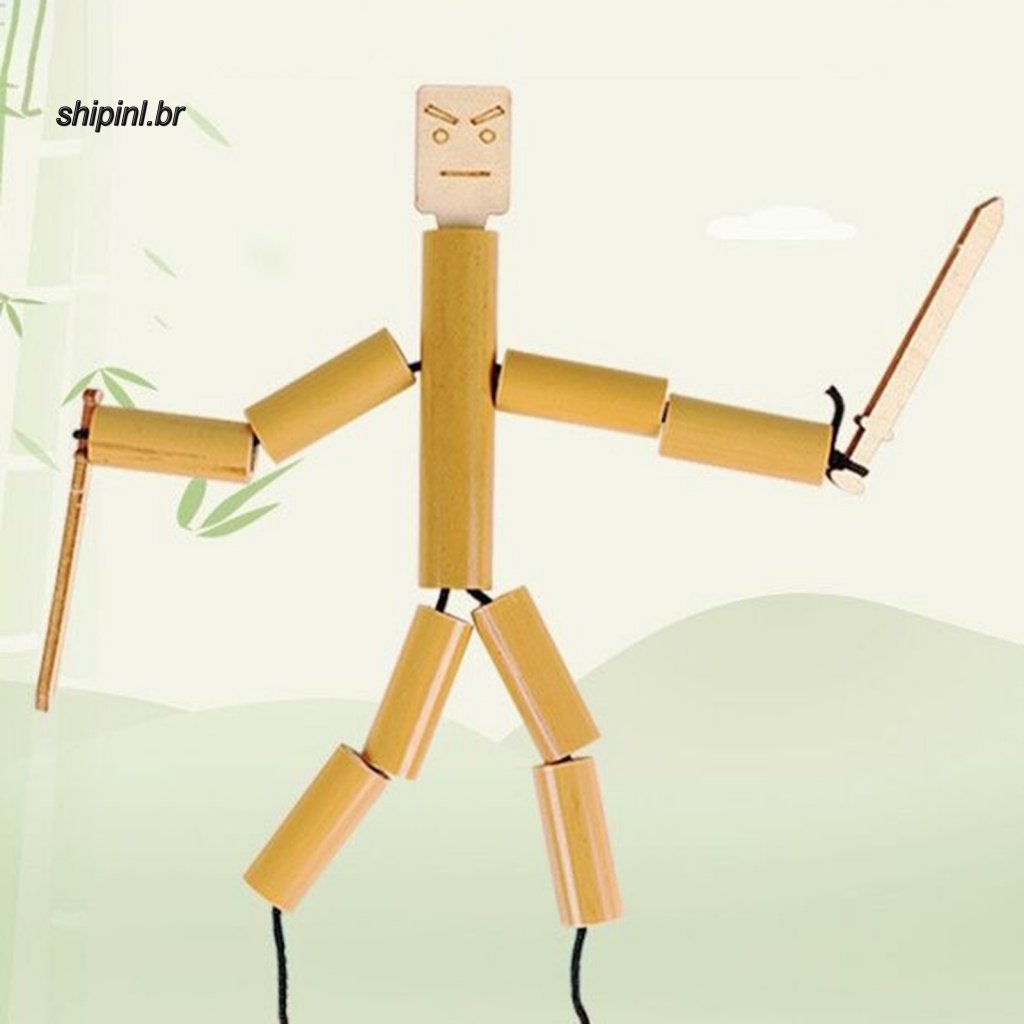 SP* Bamboo Puppet Making Toy Bamboo Man Toy Diy Bamboo Puppet Kit for Kids Interactive Craft ...