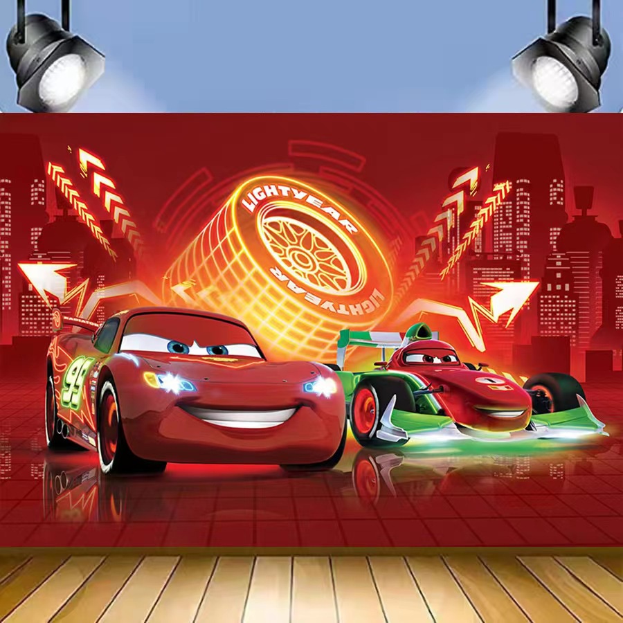Cartoon Cars Children birthday party Lightning McQueen Photography Background Photo background cloth decoration supplies Shopee Philippines
