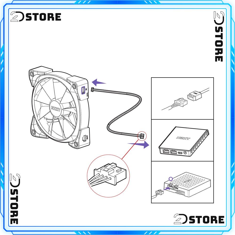 Nzxt AER 2 Fan in/out wire connecting NZXT Fan Controller | Shopee ...