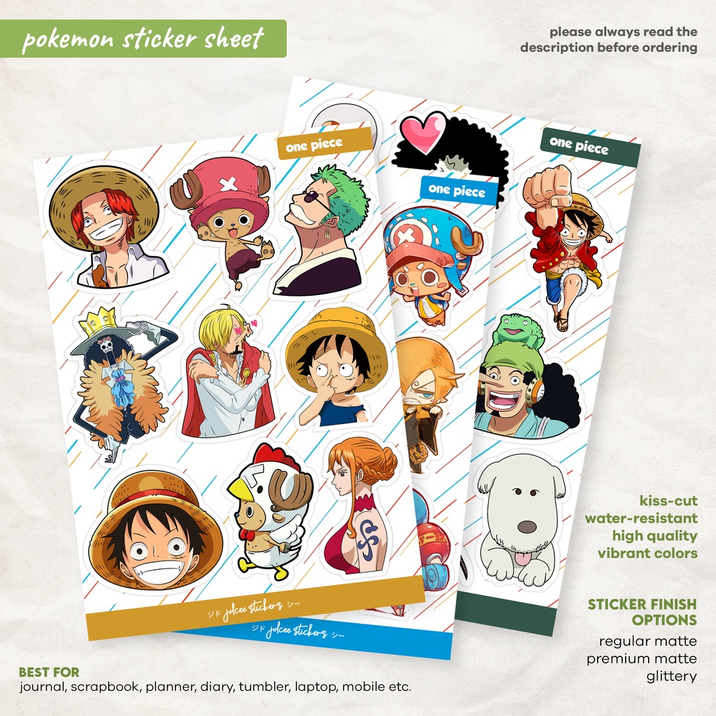 **STICKER SHEET** One Piece Planner / Journal / Scrapbook / Diary ...