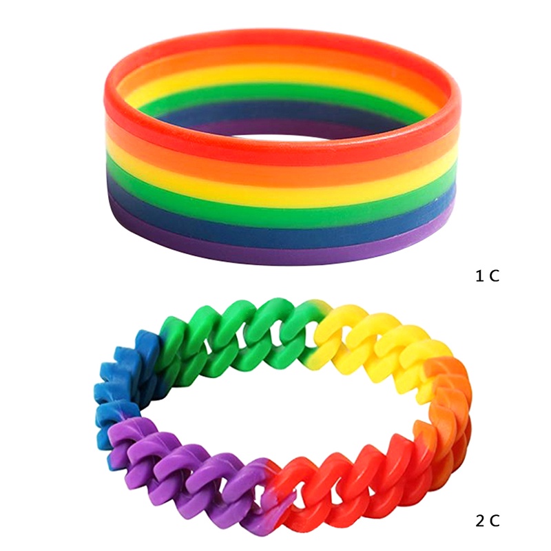【JP4】Rainbow Silicone Bracelet For Women Men Fashion JP4 | Shopee ...