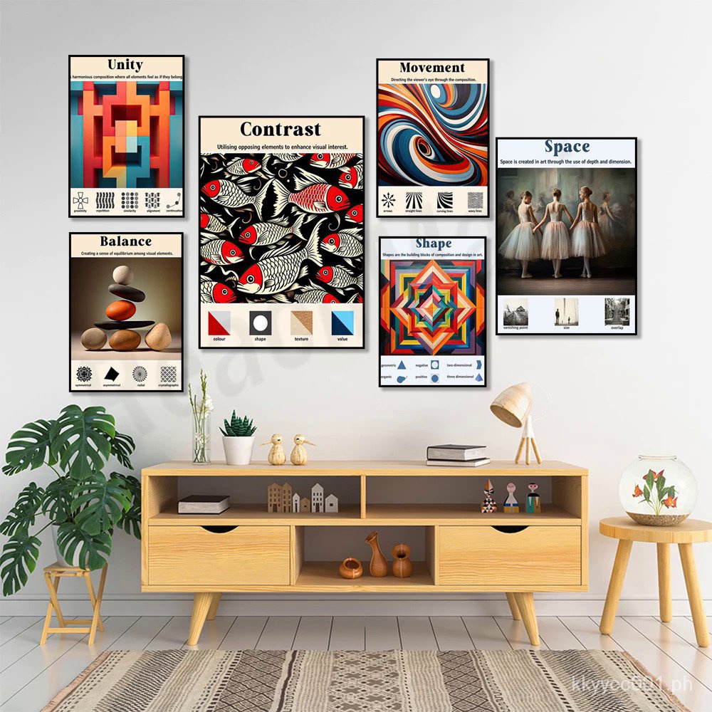 One point perspective, artistic color, balance, artistic space, facial ...