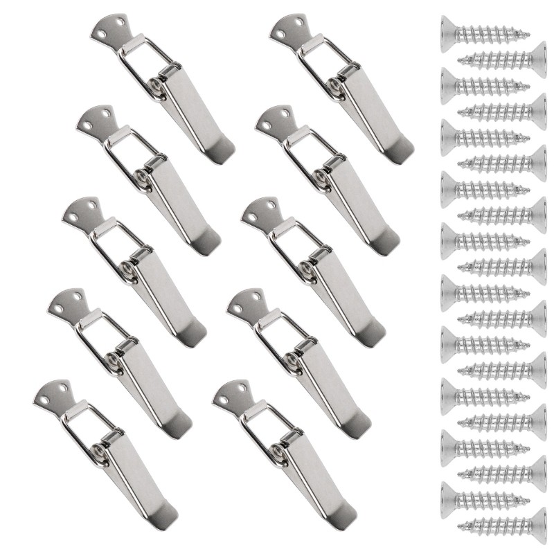 HL 10Pcs Drawer Hasp Clasp Spring Loaded Toggle Latches Catches Clamp ...