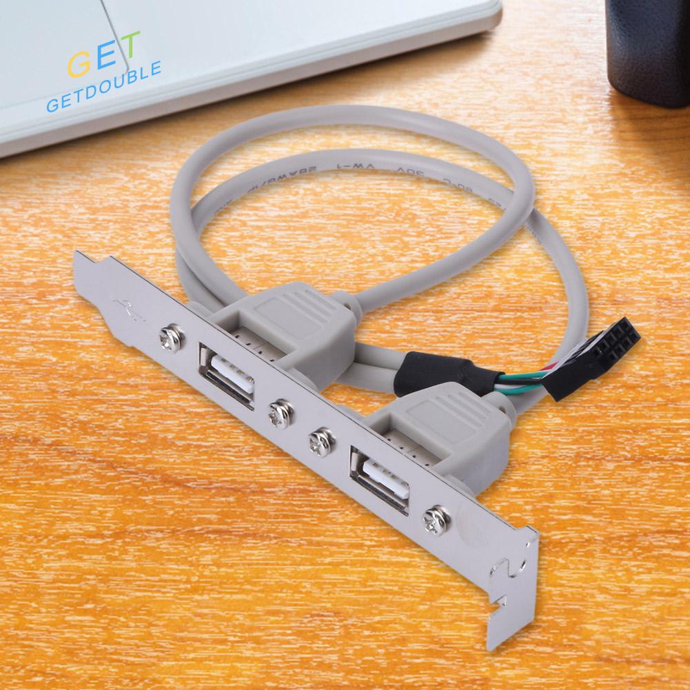 2 Port Rear Panel Bracket Motherboard Cable USB 2.0 Connector Cable ...