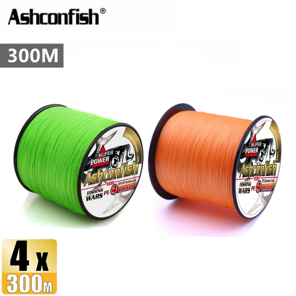 Ashconfish 4 Strands 300M Braided Fishing Line PE Line X4 Color Light ...