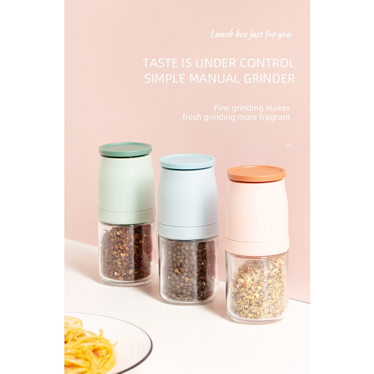 Manual Salt And Pepper er Pulverizer Transparent Glass Jar Spice Jar er ...