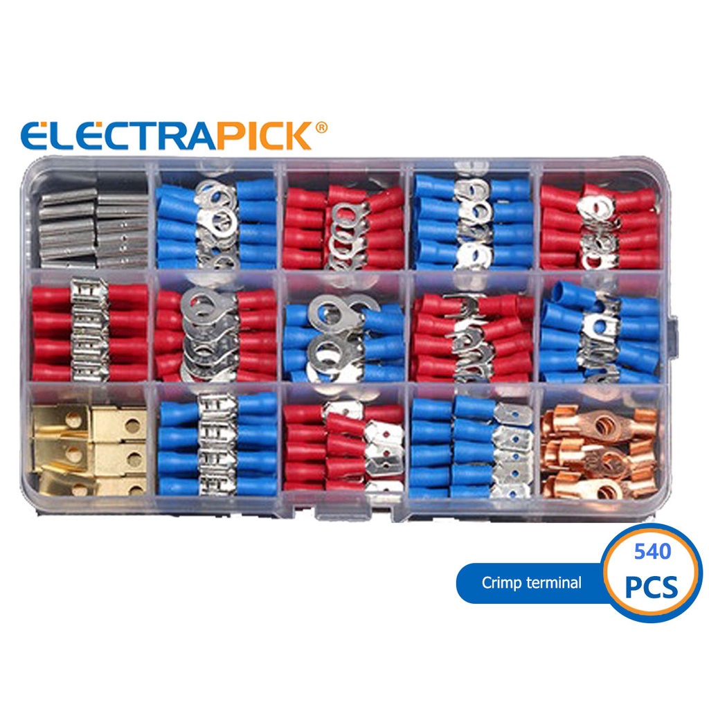 Electrapick 300/540/540/280/102 Pcs Round Pre-Insulated Cold Pressed ...