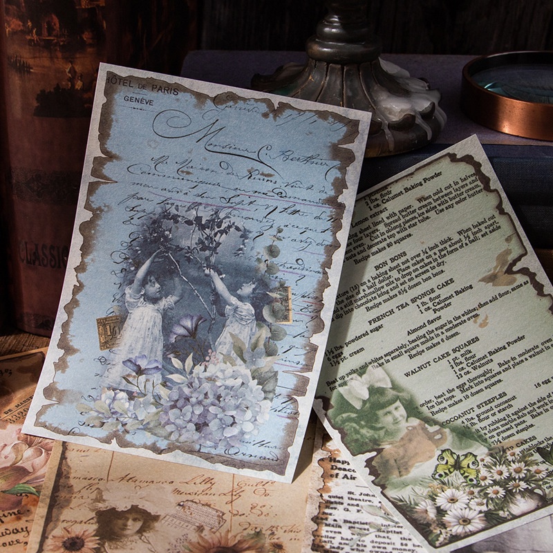 Beautiful Retro Burnt Letter Label Writing Hand Ledger Backing Paper ...