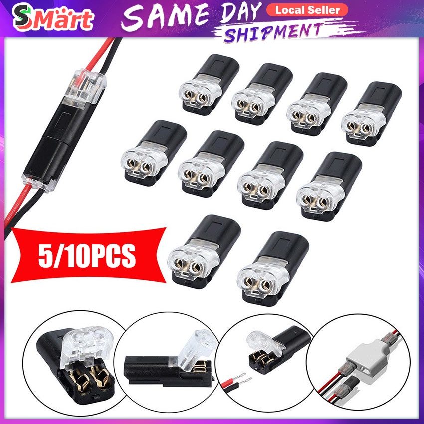 【In Stock】5/10Pcs 12V Wire Cable Snap 2 Pin Way Plug In Connector ...