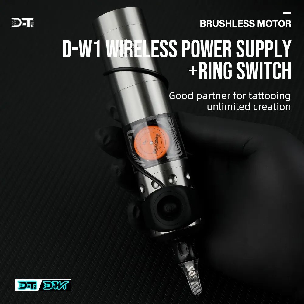 D-T2 Wireless Tattoo Short Pen Transparent Window Brushless Motor ...